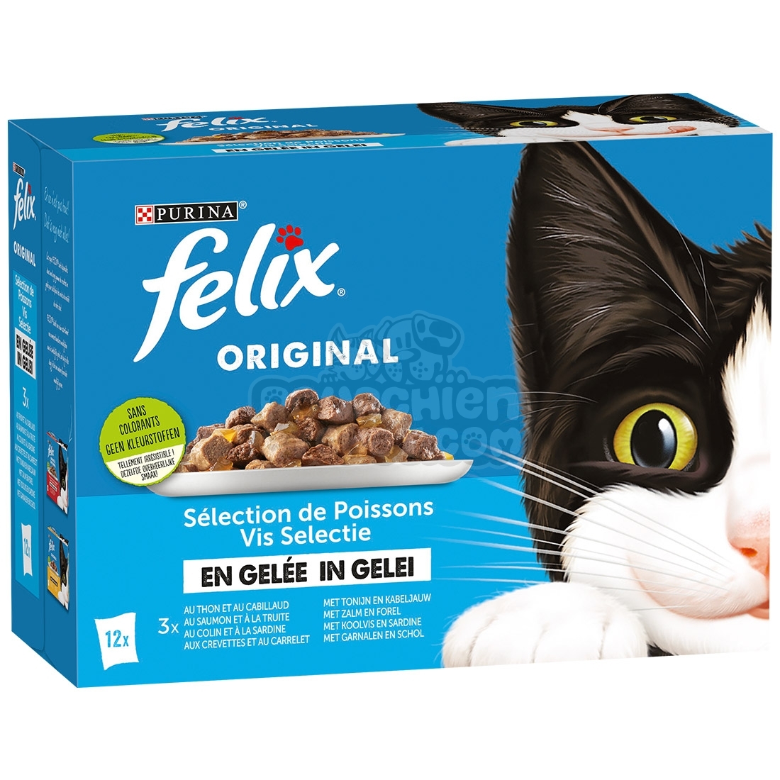 Sachets repas Felix Sélection aux Poissons en Gelée - pourchienetchat.com